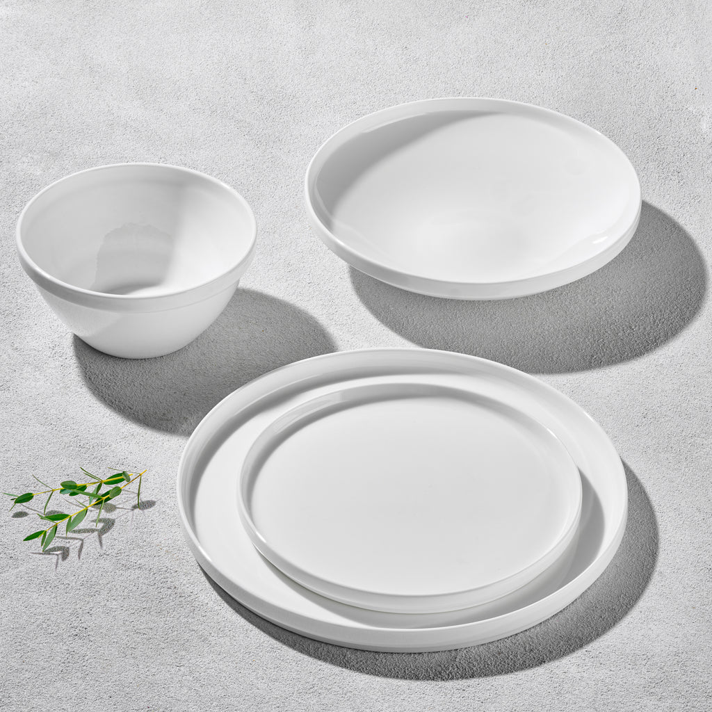 Aidan, Stackable Bone China, 16 Pc Dinnerware Set – Vikko