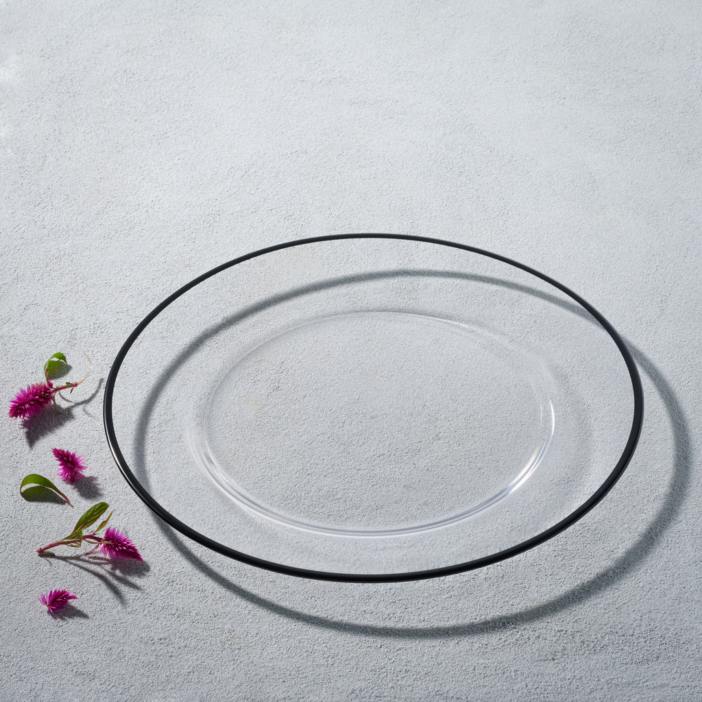 Classic, Glass Charger with Colored Rim – Vikko